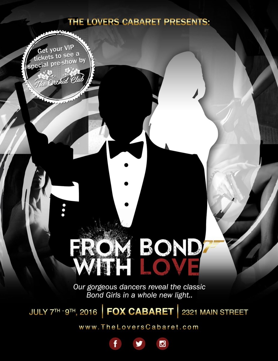 The Lovers Cabaret presents: “From Bond with Love” at Fox Cabaret, July ...