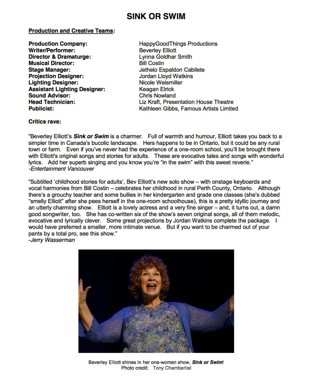 Sink or Swim at Presentation House Theatre - My VanCity