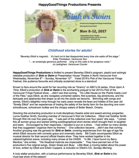 Sink or Swim at Presentation House Theatre - My VanCity