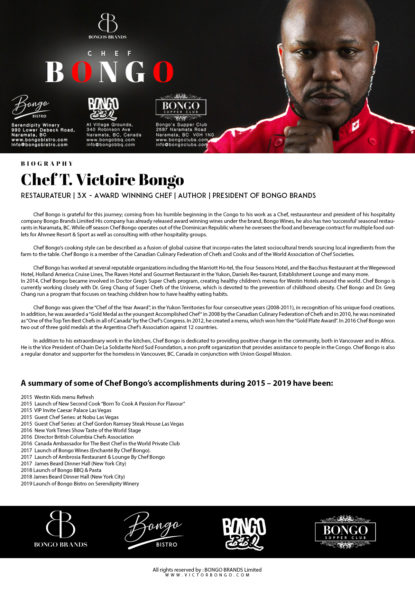Chef Bongo opens Second Restaurant in Naramata! - My VanCity
